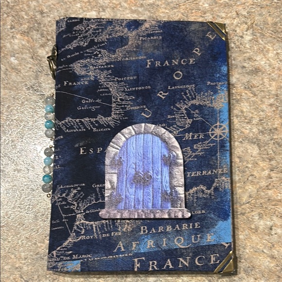 Hand Crafted | Office | Vintage Map Journal With Blue Door Design ...
